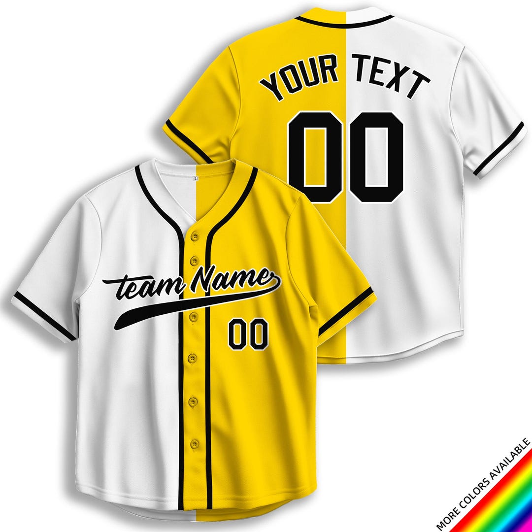 Custom Split Color Baseball Jersey, Personalized Team Name Number, Heat ...