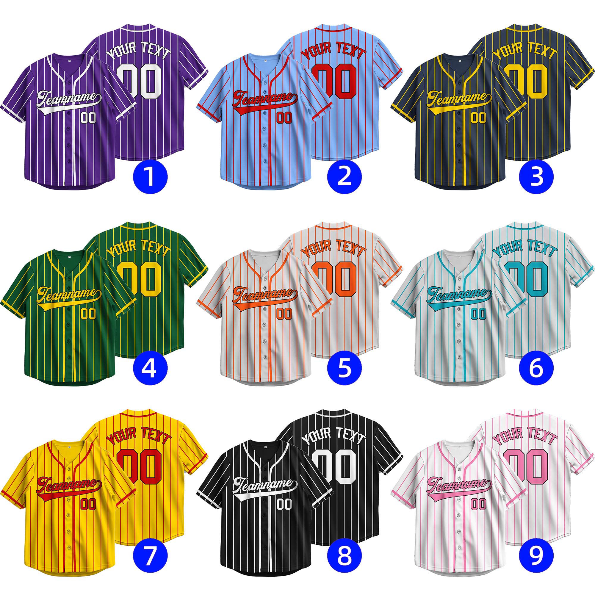Custom Name & Number Baseball Jersey - Embroidery or Heat Pressed ...