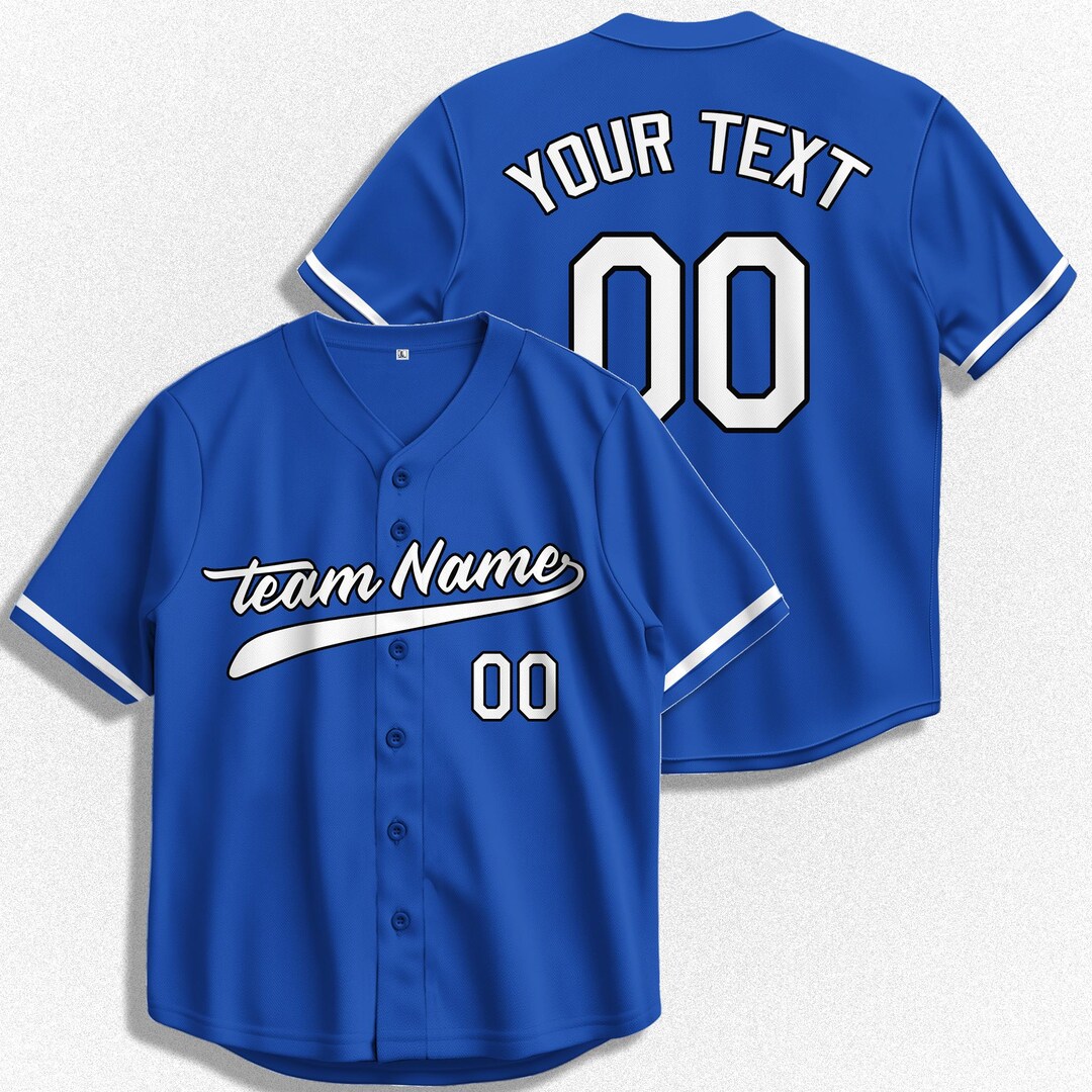 Outlined Font Custom Baseball Jersey, Personalized Team Name Number ...