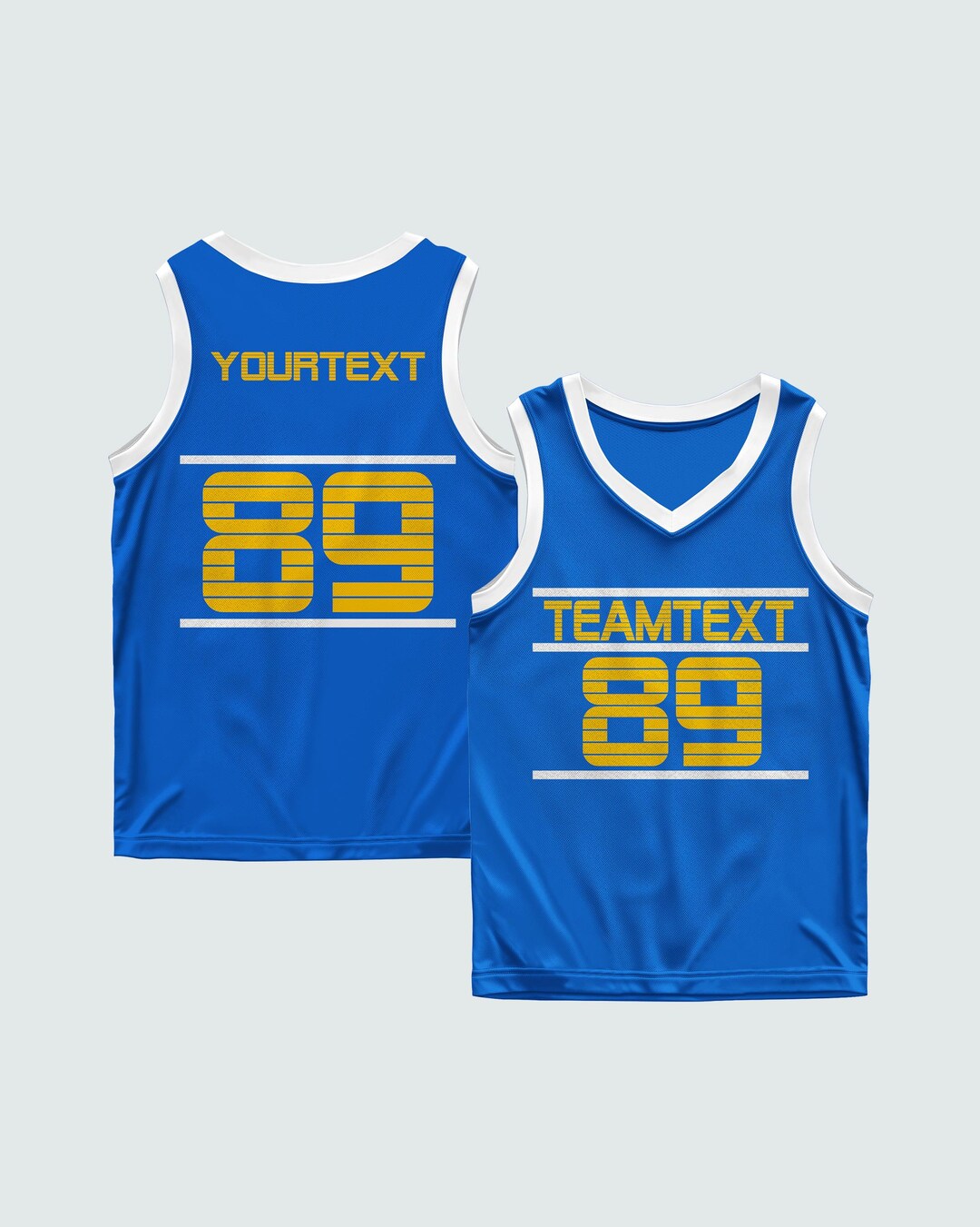 Blue Custom Basketball Jersey With Bold Stripes – Heat Pressed Sports ...