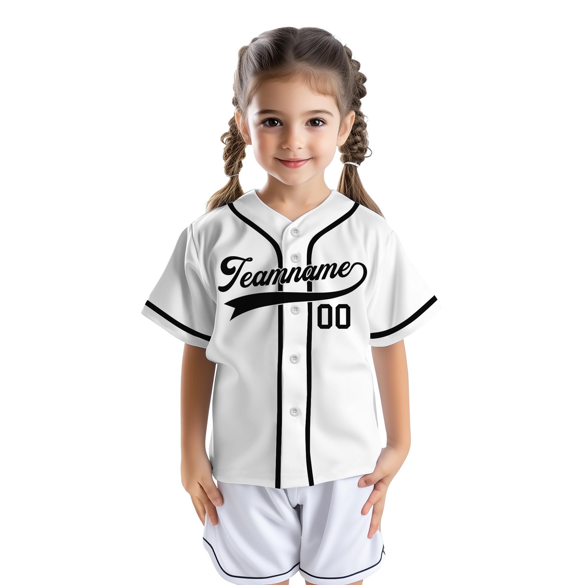 Custom White Baseball Jersey for Men Women | Embroidered or Heat Press ...