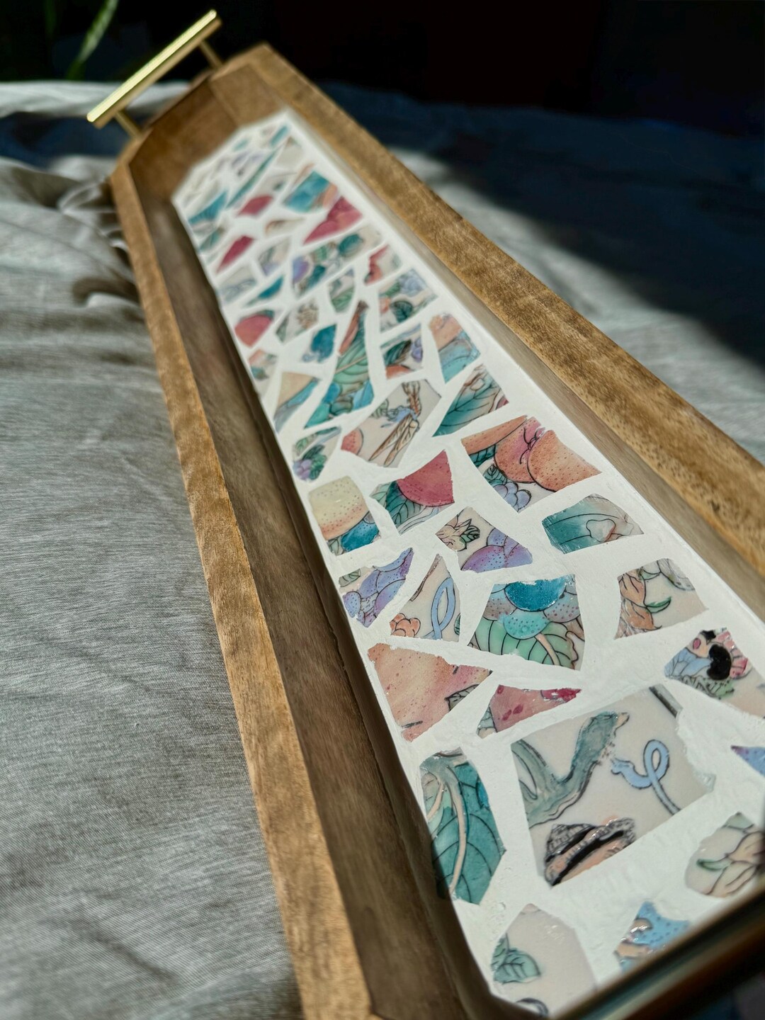 Rustic Garden Mosaic Tray - Etsy