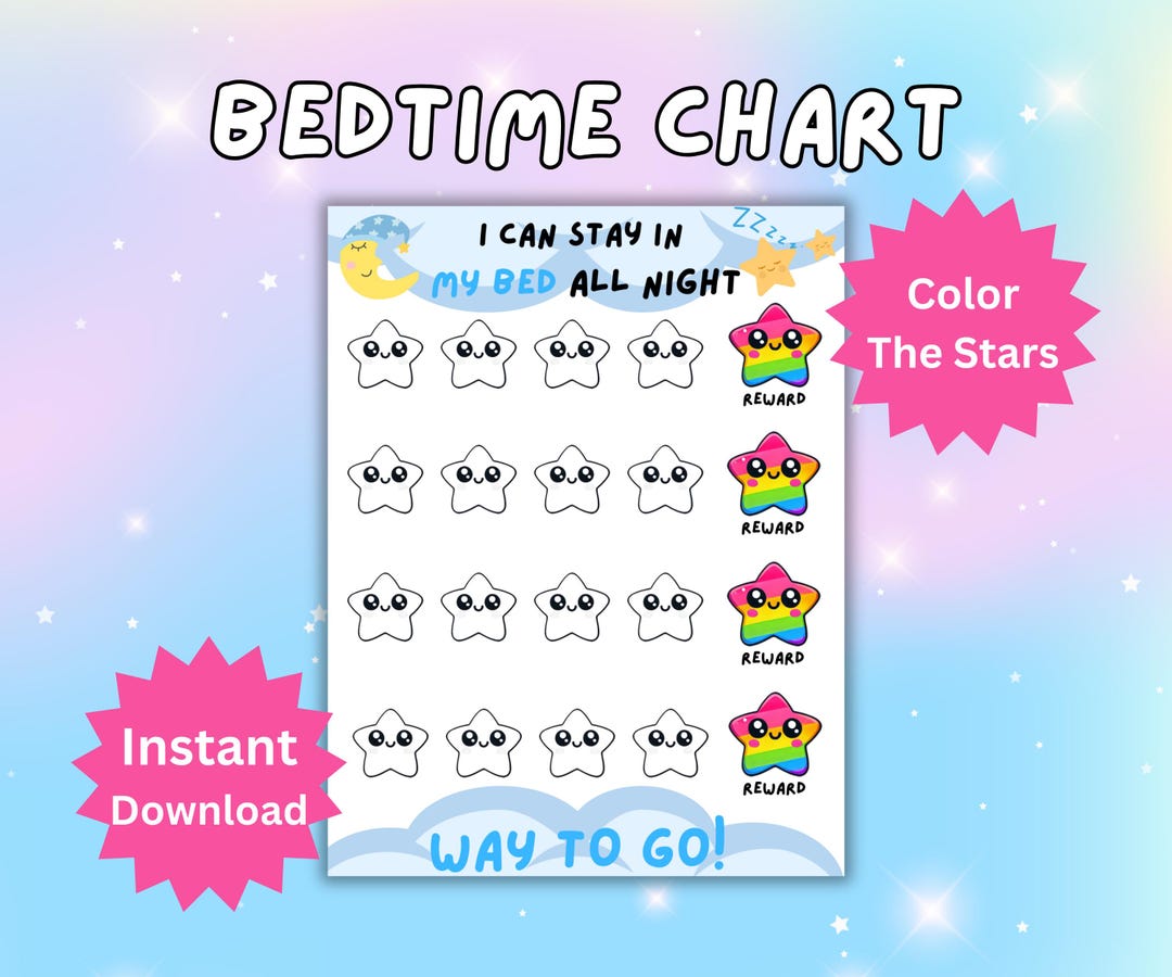Kids Bedtime Routine Chart for Kids Night Time Routine Sleep Training ...