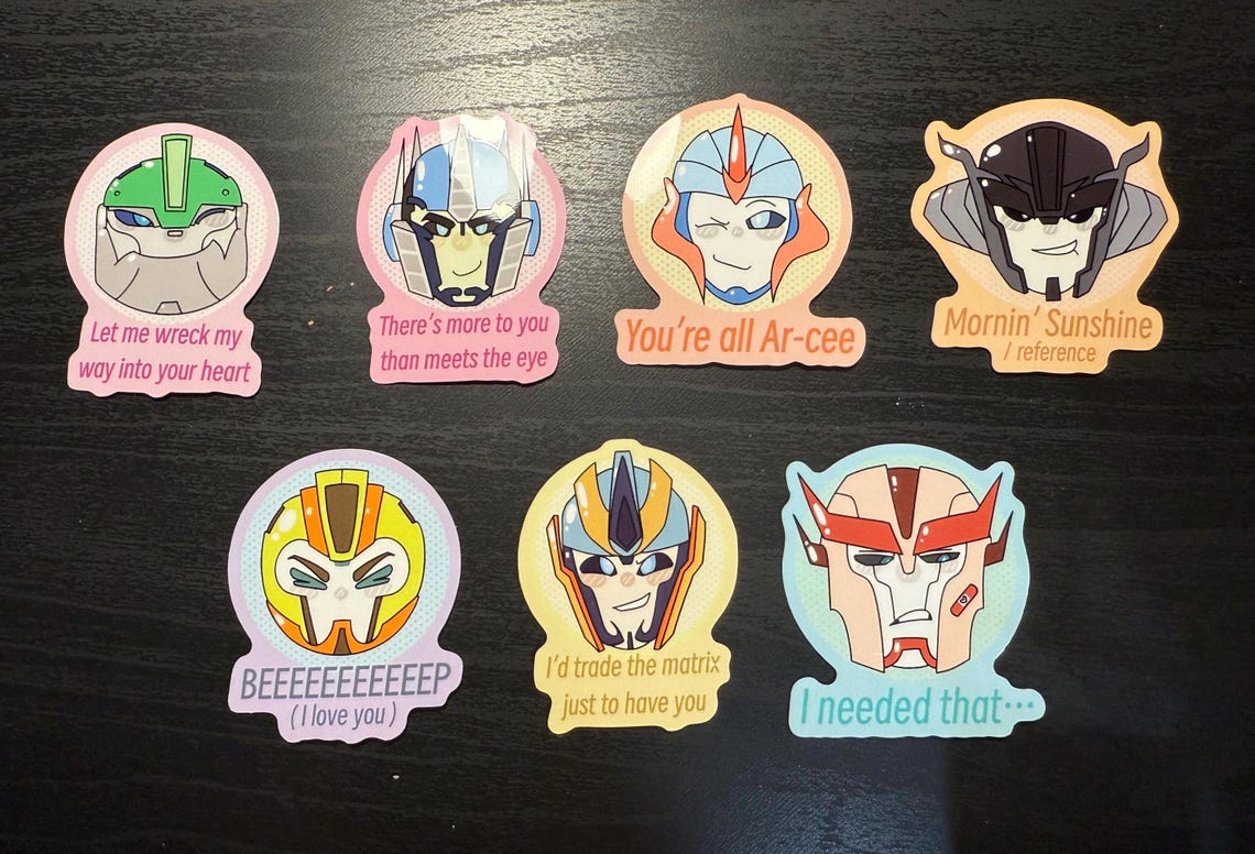 Transformers Prime Corny-valentine Autobot Stickers - Etsy