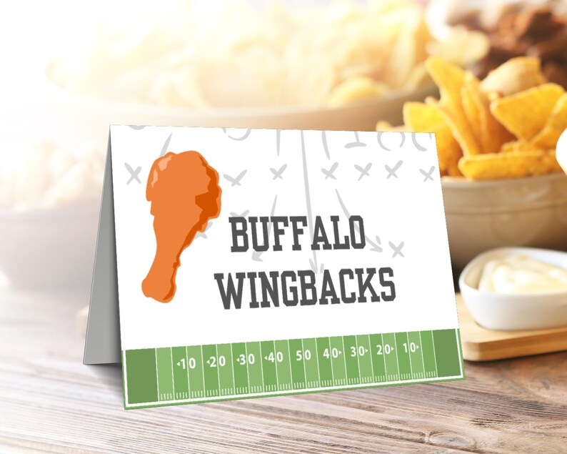 Football Party Food Tent Labels: 16 Printable Cards; Super Bowl Party ...