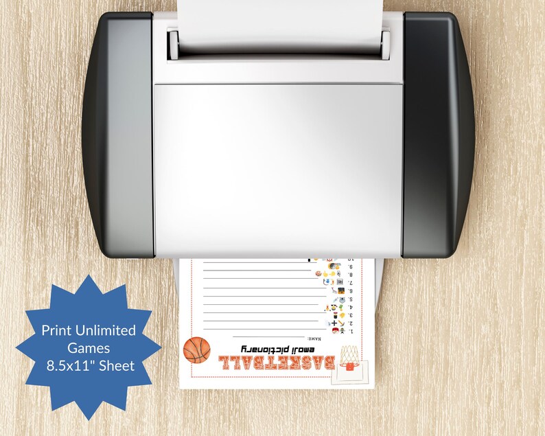 Basketball Emoji Pictionary Game Printable: March Madness or Basketball ...