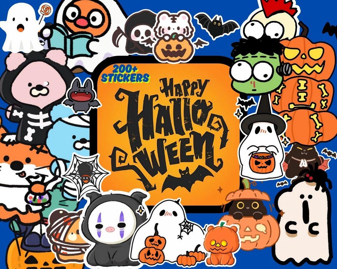 Halloween Sticker Bundle, 200+ PNG Stickers (digital Download) - Etsy
