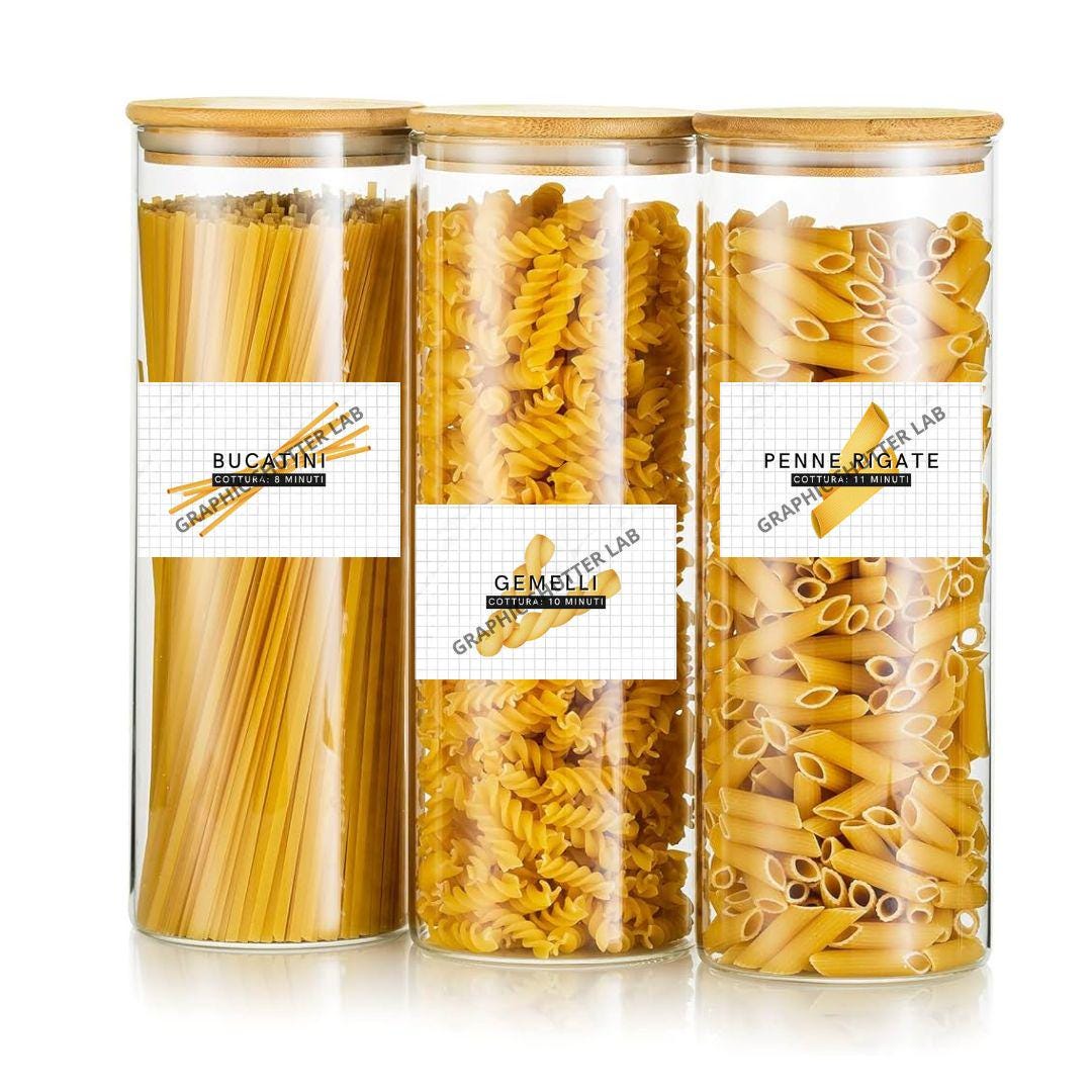 Set of 10 Pasta Labels – Pre-made Designs in PNG, JPG, and PDF Formats ...