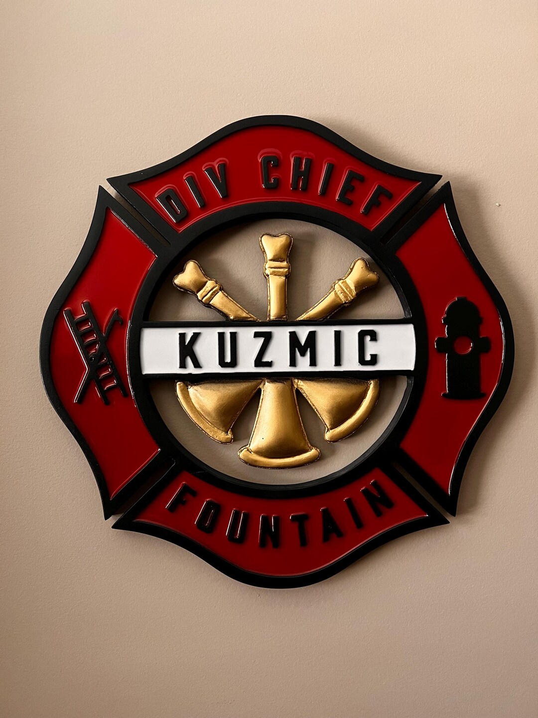 Firefighter Custom Epoxy Sign- the Brass - Etsy