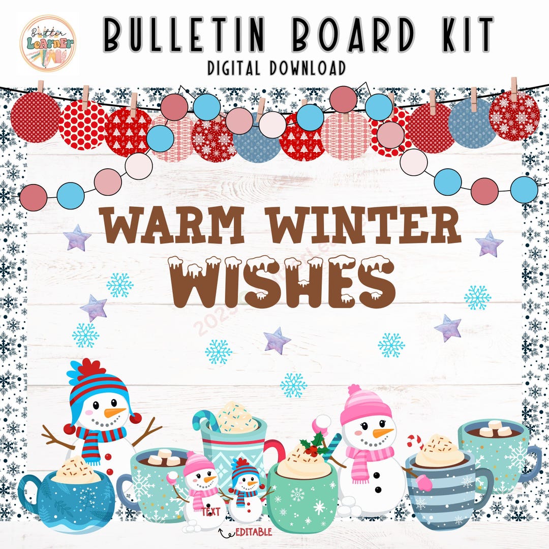 Winter Mental Health Bulletin Board Kit | Hot Cocoa Classroom Door ...