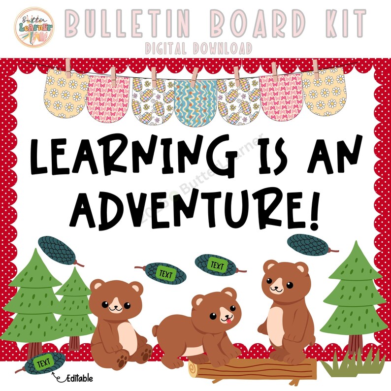 Bear Bulletin Board | Welcome Back to School Door Decor | Digital ...