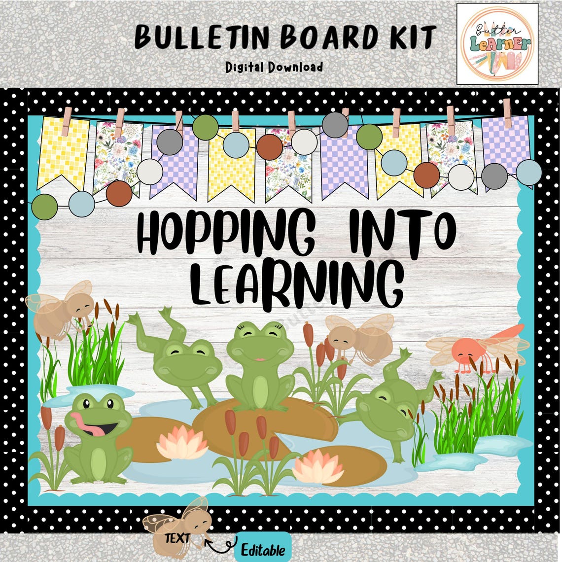 Hopping Into Spring Bulletin Board Kit Classroom Door Decor Editable - Etsy