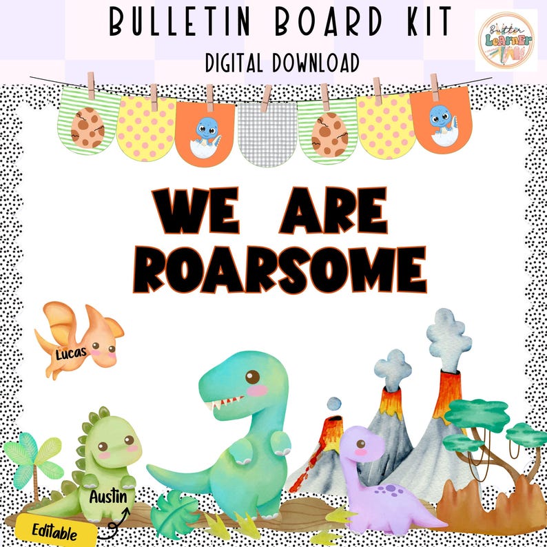 Dinosaur Bulletin Board Kit, Dinomite Jurassic Prehistoric Theme ...