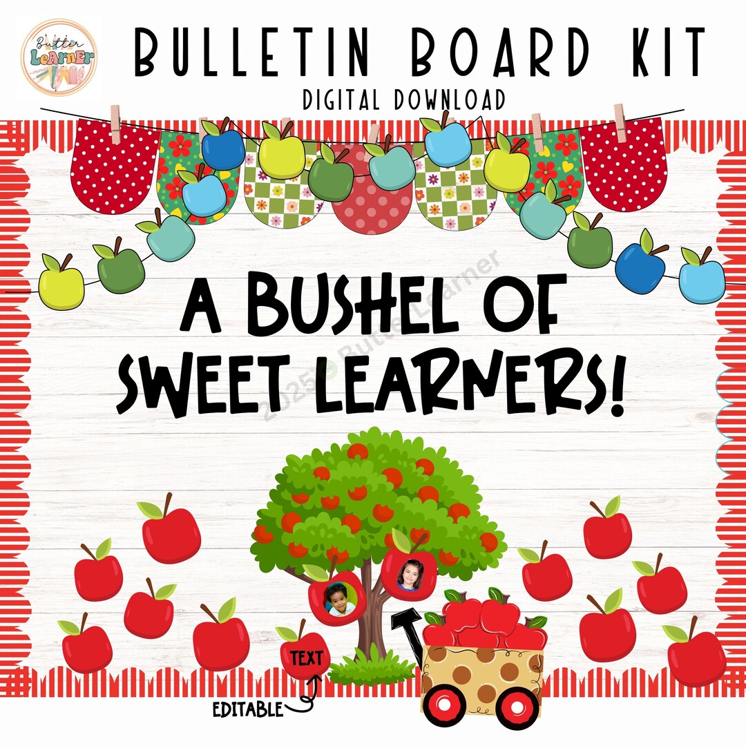 Back to School Bulletin Board Apple Theme Classroom Decor Editable - Etsy