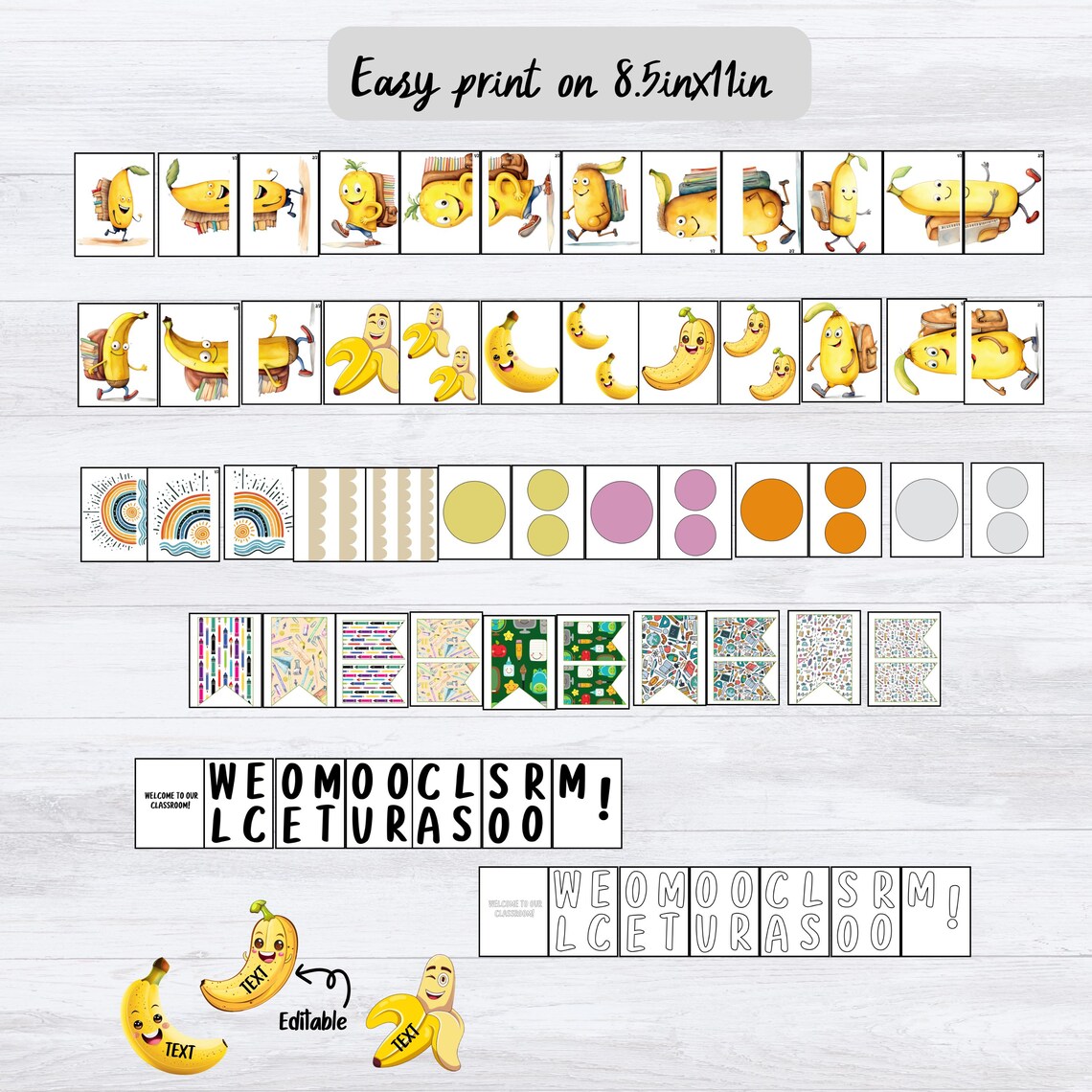 Welcome to Our Classroom Bulletin Board Kit, Bananas Themed, Classroom ...