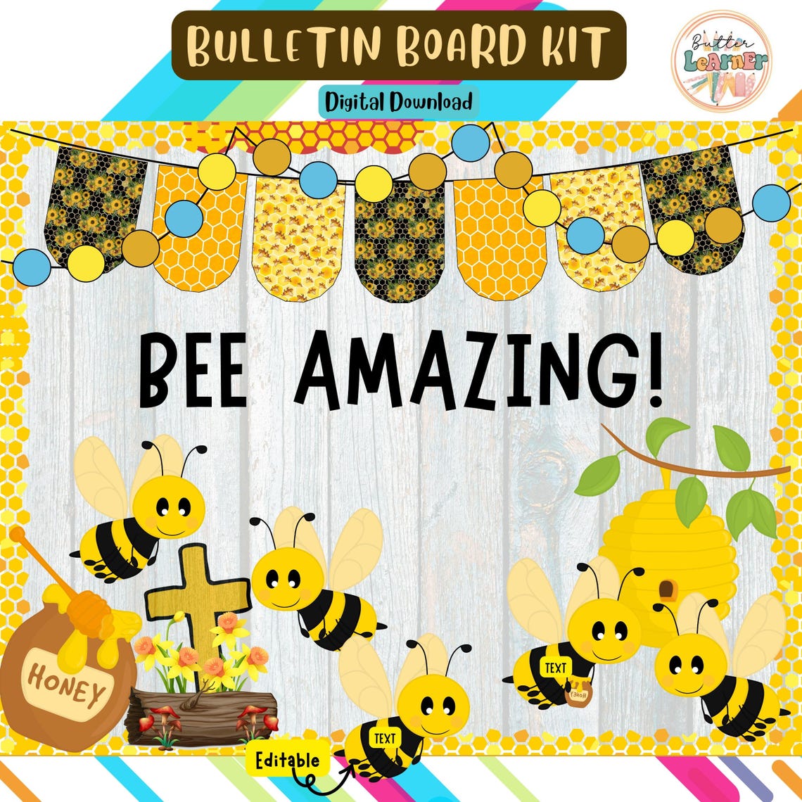 Spring Bulletin Board Kit We BEE- Long to Jesus Classroom Decor ...