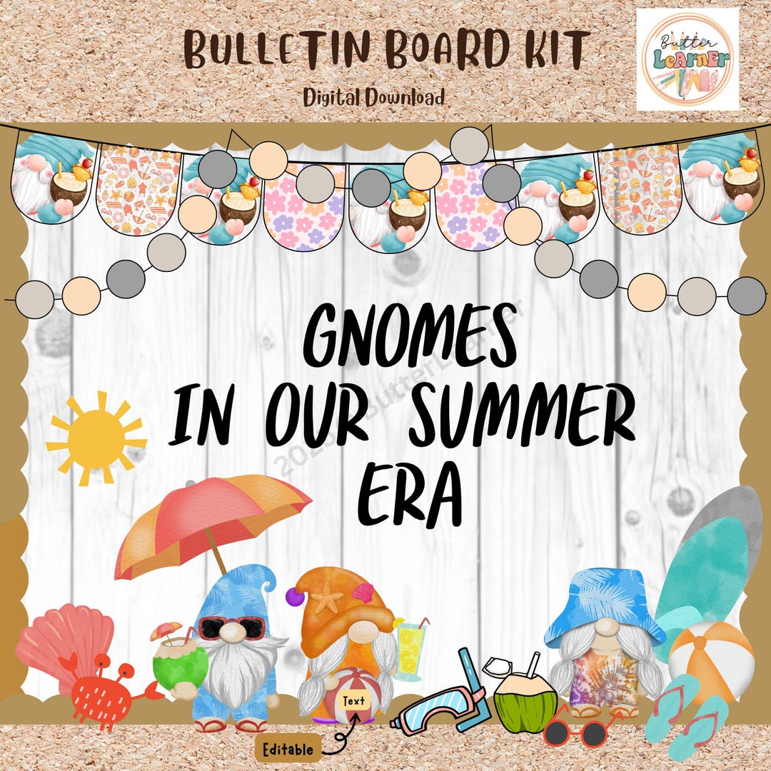 In Our Summer Era Summer Bulletin Board Kit Gnomes Classroom Decor ...