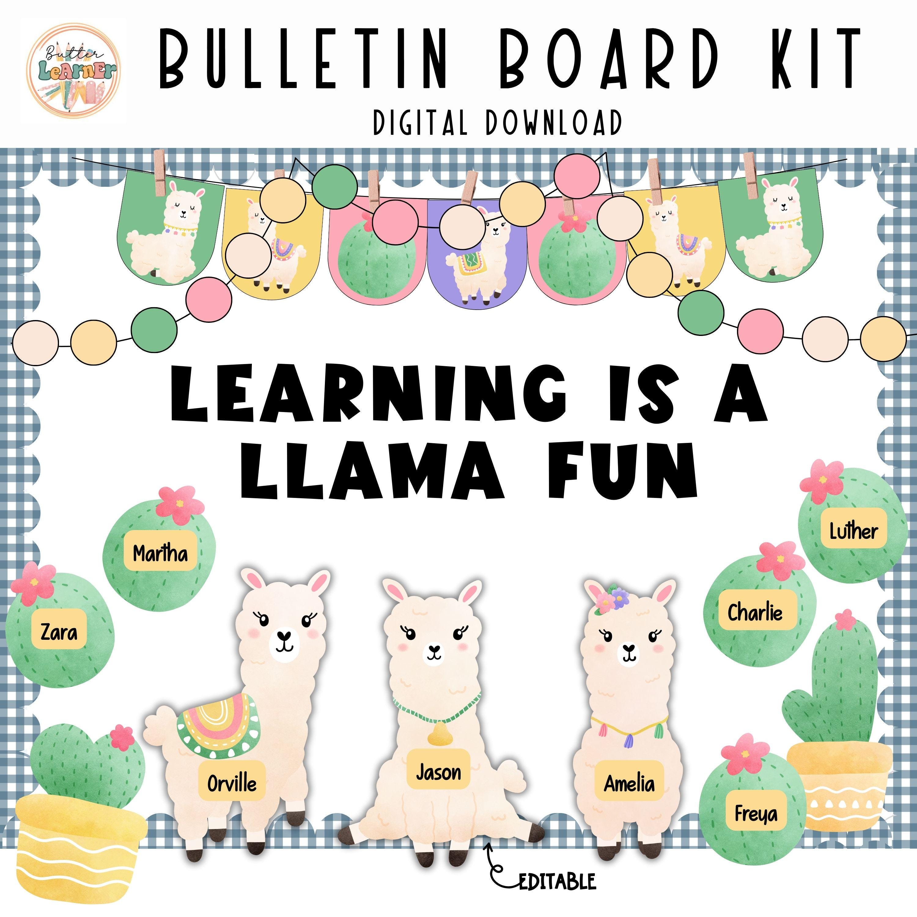 Back to School Llama Bulletin Board Kit | Classroom Door Decor ...