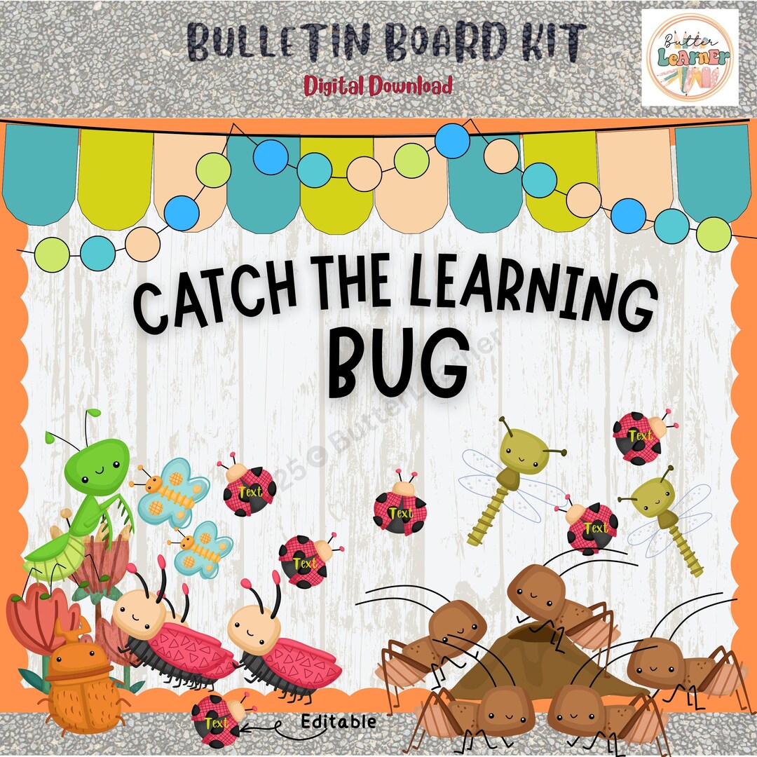 Learning Bug Bulletin Board Kit: Spring Classroom Decor (digital ...
