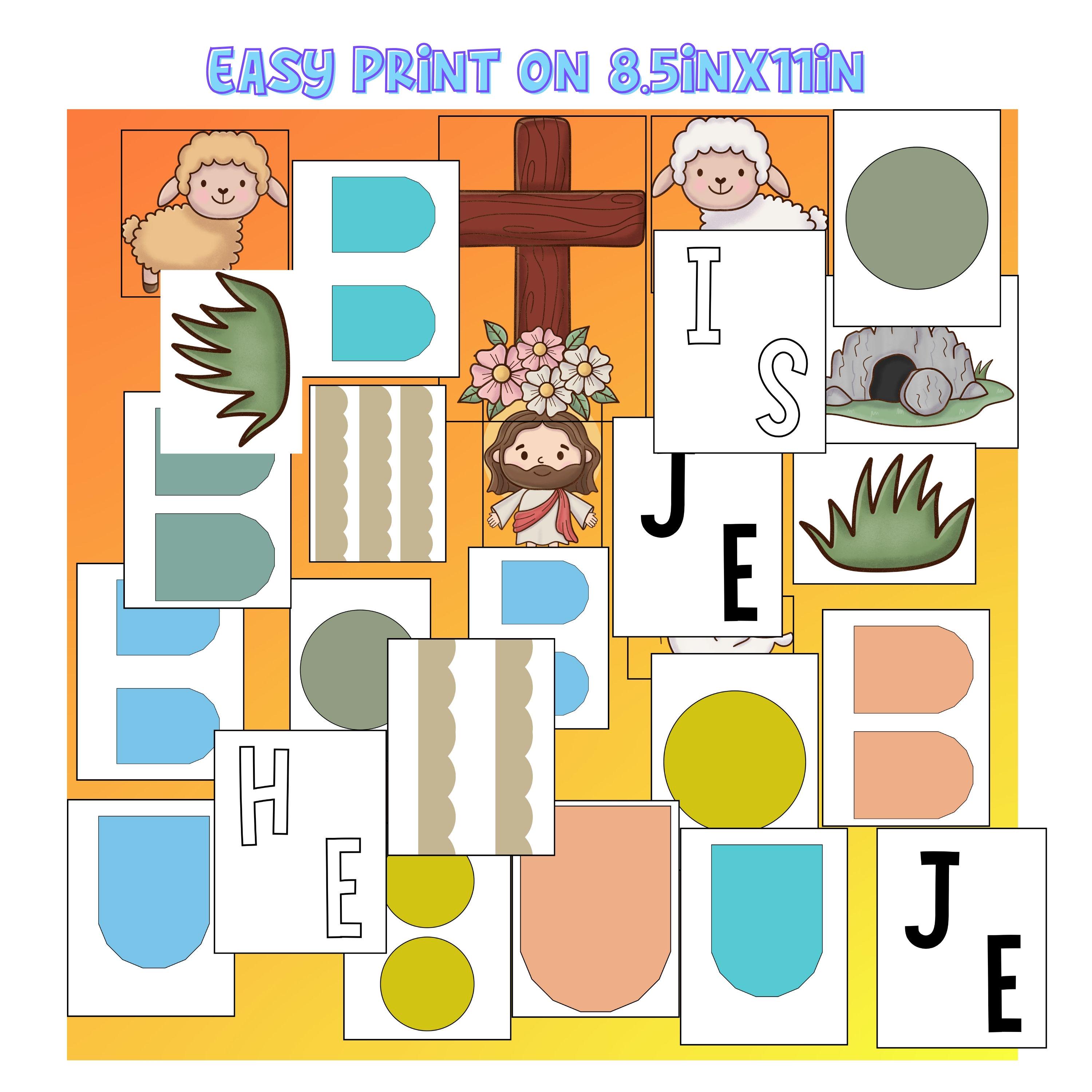 Easter Christian Bulletin Board Kit: He is Risen Decor (digital ...