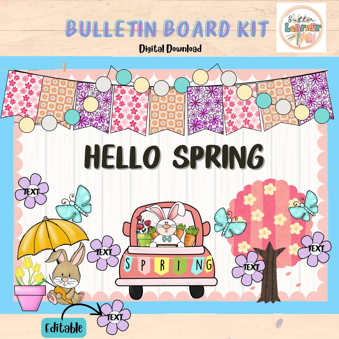 Spring Bulletin Board Kit,hello Spring March April May Classroom Door ...