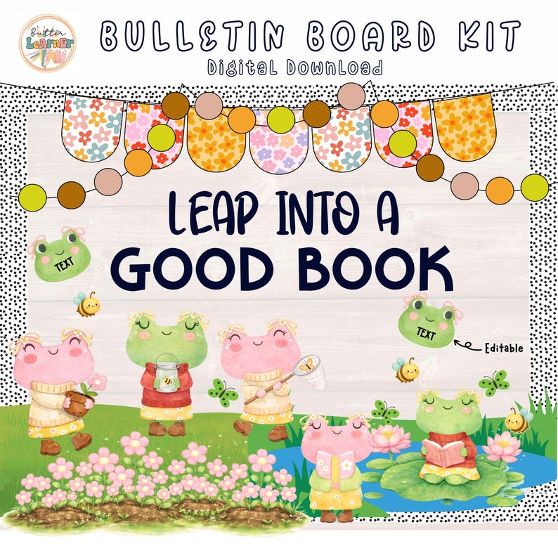 Spring Frog Bulletin Board Kit | Hopping Into Spring Classroom Door ...