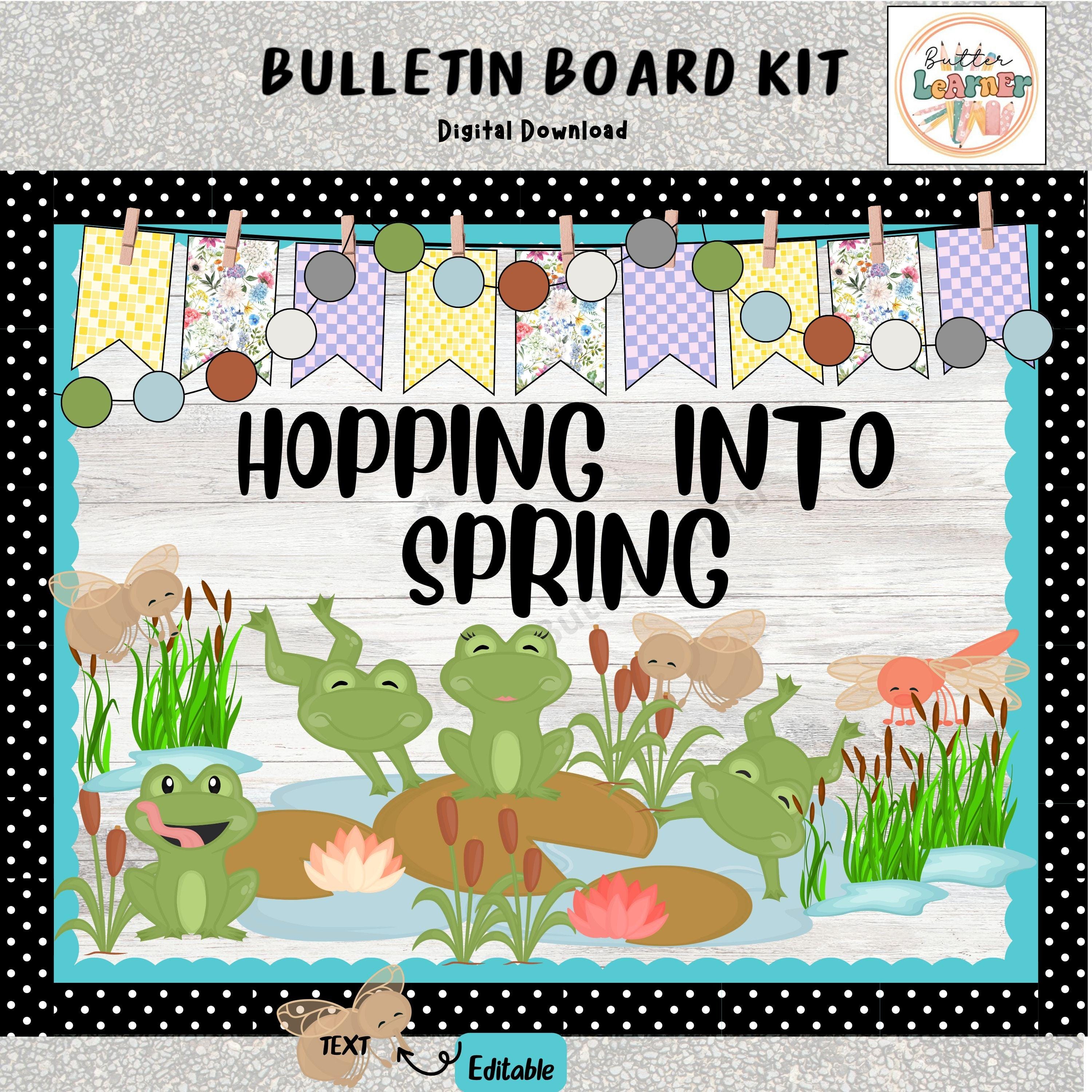 Hopping Into Spring Bulletin Board Kit Classroom Door Decor Editable - Etsy