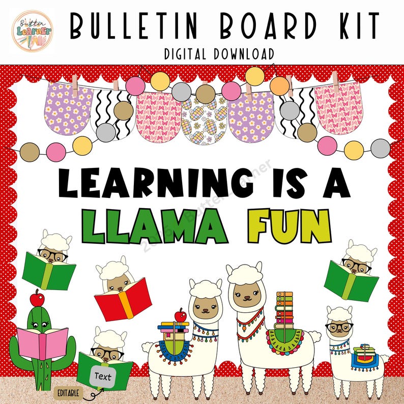 Back to School Llama Bulletin Board Kit | Llama Themed | Classroom Door ...