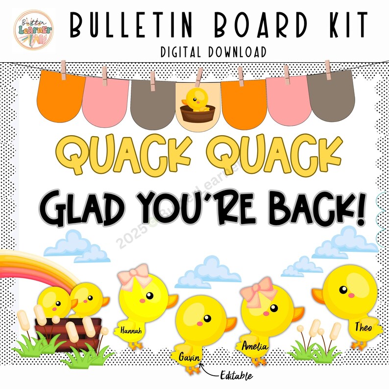 Back to School Bulletin Board Kit Quack Quack WELCOME BACK Classroom ...