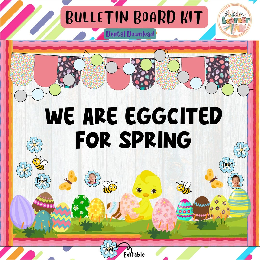 We Are Eggcited Easter Bulletin Board Kit Spring Classroom Door Decor ...