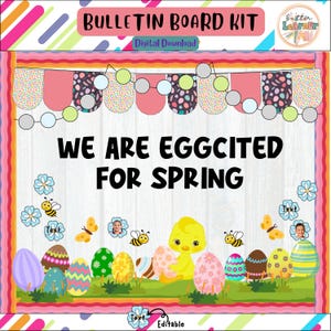 We Are Eggcited Easter Bulletin Board Kit Spring Classroom Door Decor ...