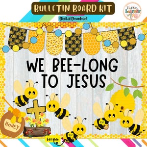 Spring Bulletin Board Kit We BEE- Long to Jesus Classroom Decor ...