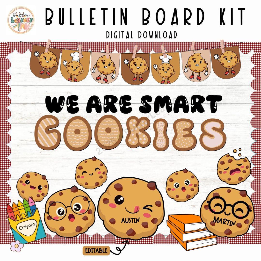 Smart Cookies Classroom Decor, Back to School Bulletin Board, Editable ...