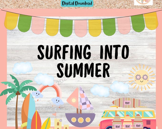Summer Bulletin Board | End of Year Bulletin Kit | Beach Classroom ...