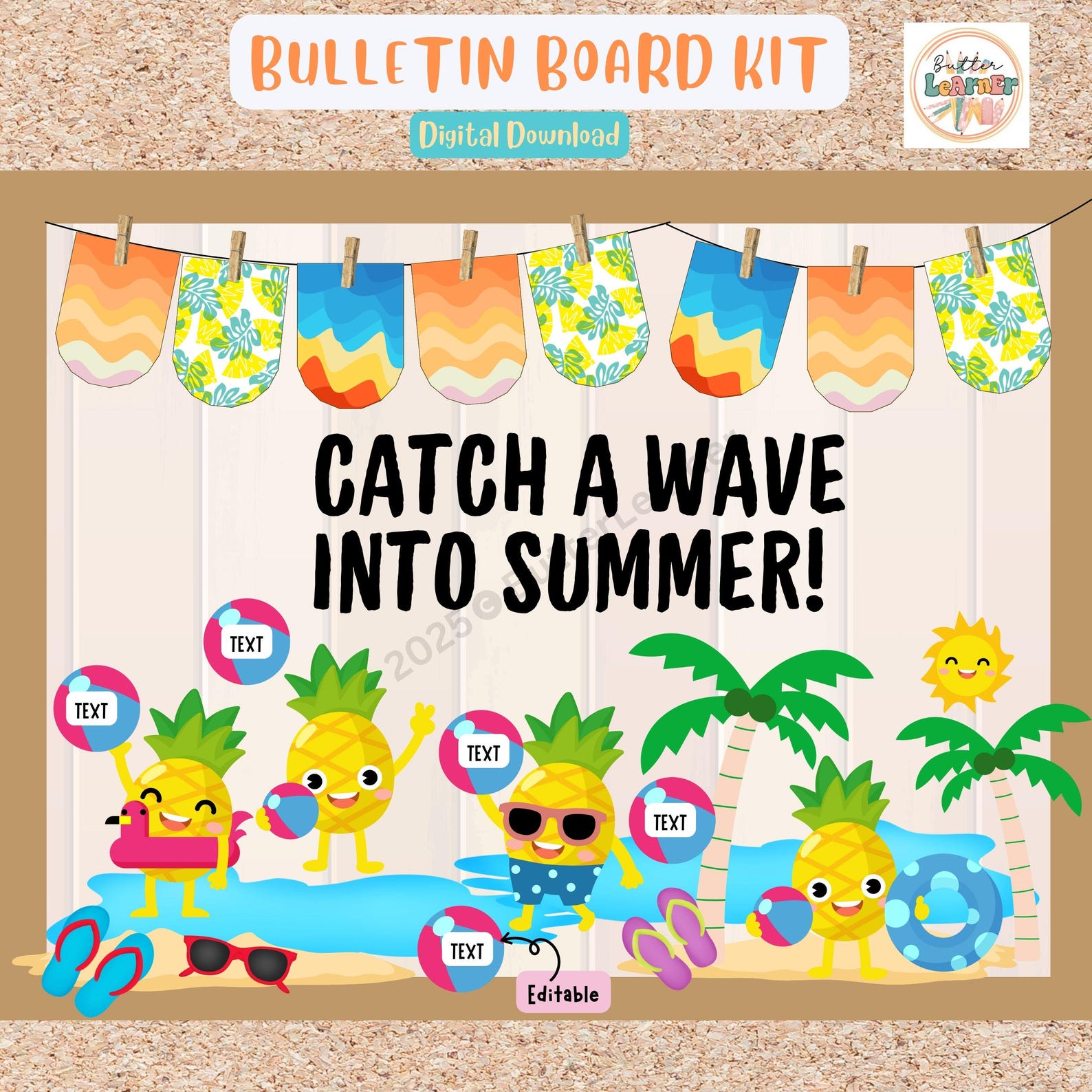 Catch A Wave Into Summer Bulletin Board Kit End of Year Classroom Door ...