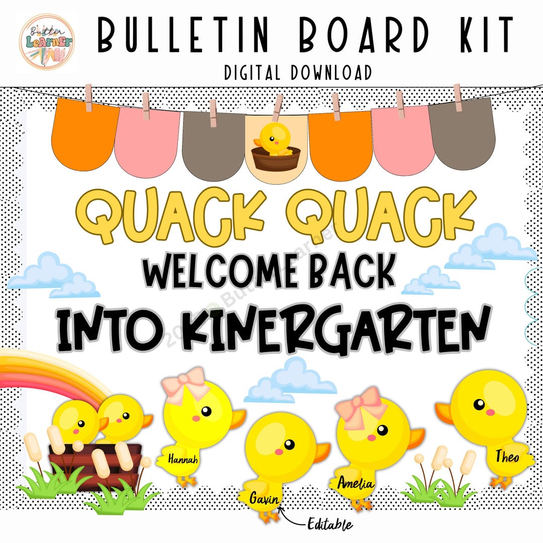 Back to School Bulletin Board Kit Quack Quack WELCOME BACK Classroom ...