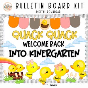 Back to School Bulletin Board Kit Quack Quack WELCOME BACK Classroom ...