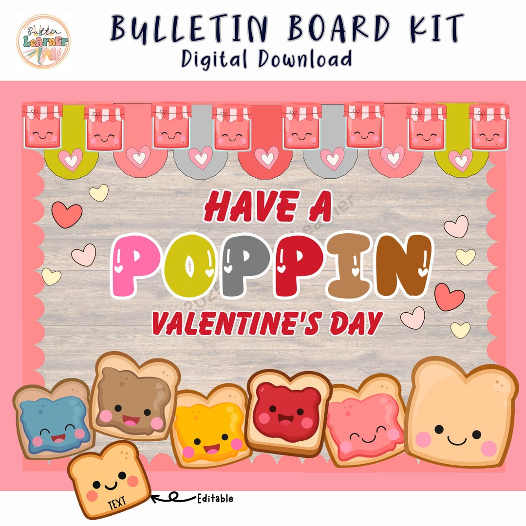 Valentine's Day Bulletin Board Kit | Toaster Tart Theme | Editable ...
