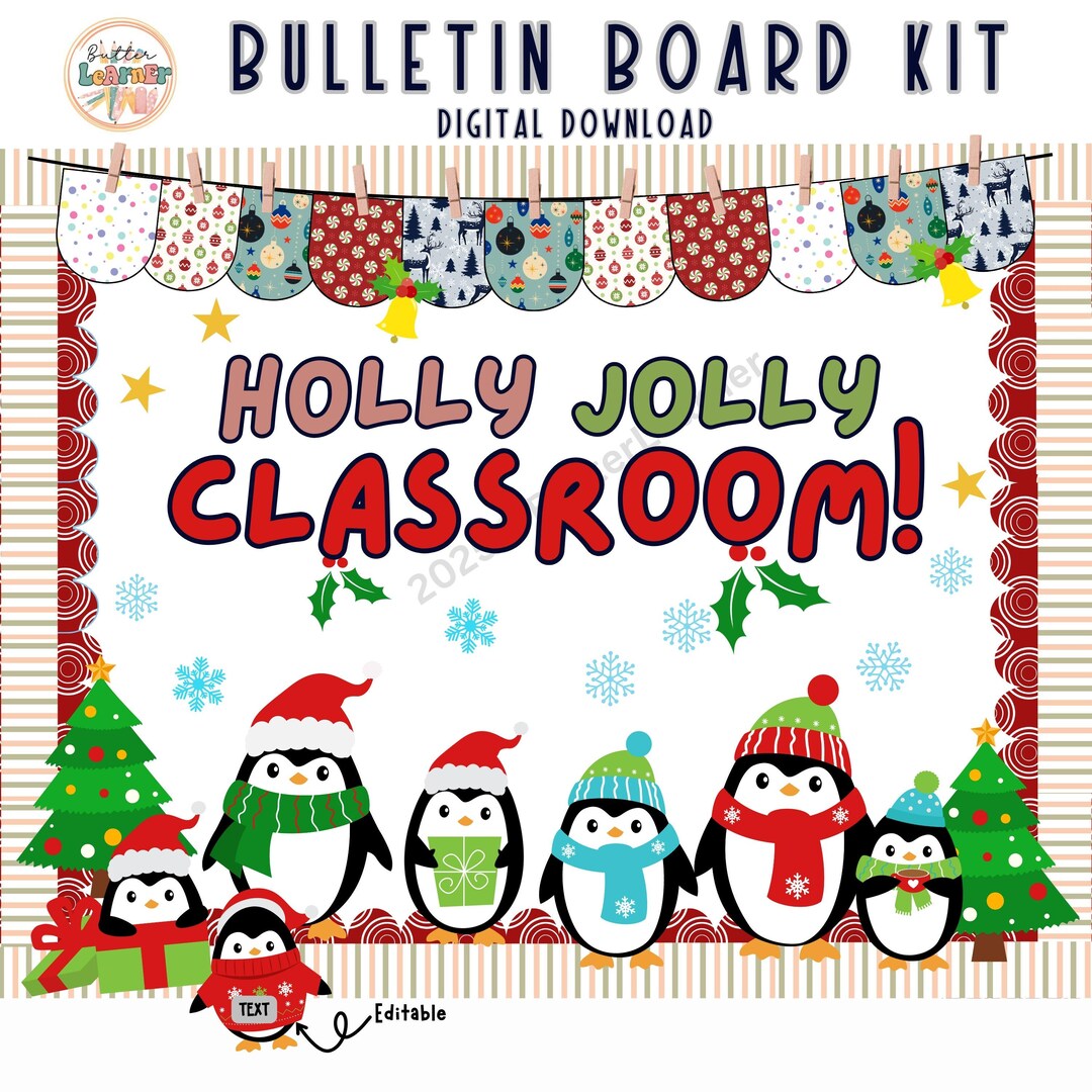 Holly Jolly Christmas Classroom Bulletin Board Kit (digital Download ...