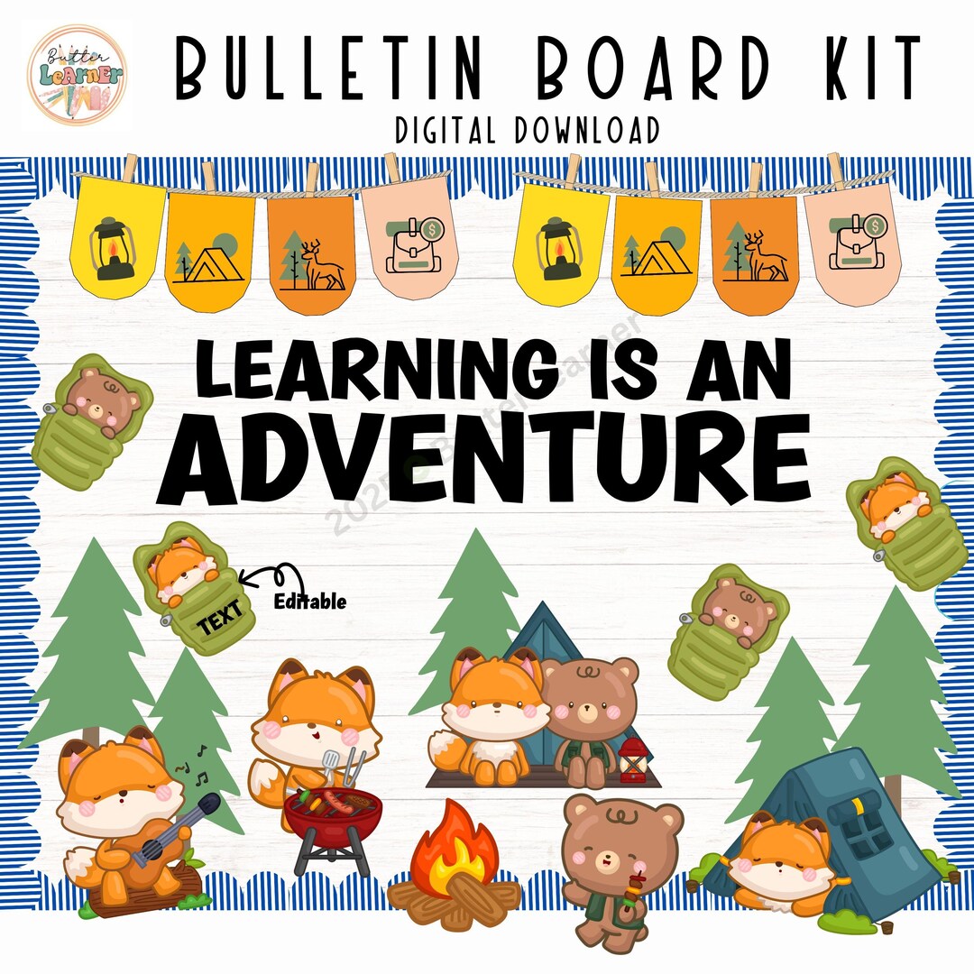 Camping Adventure Bulletin Board Kit: Classroom Decor (editable, PDF ...