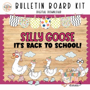 Back to School Bulletin Board Kit Silly Goose, Classroom Decor ...