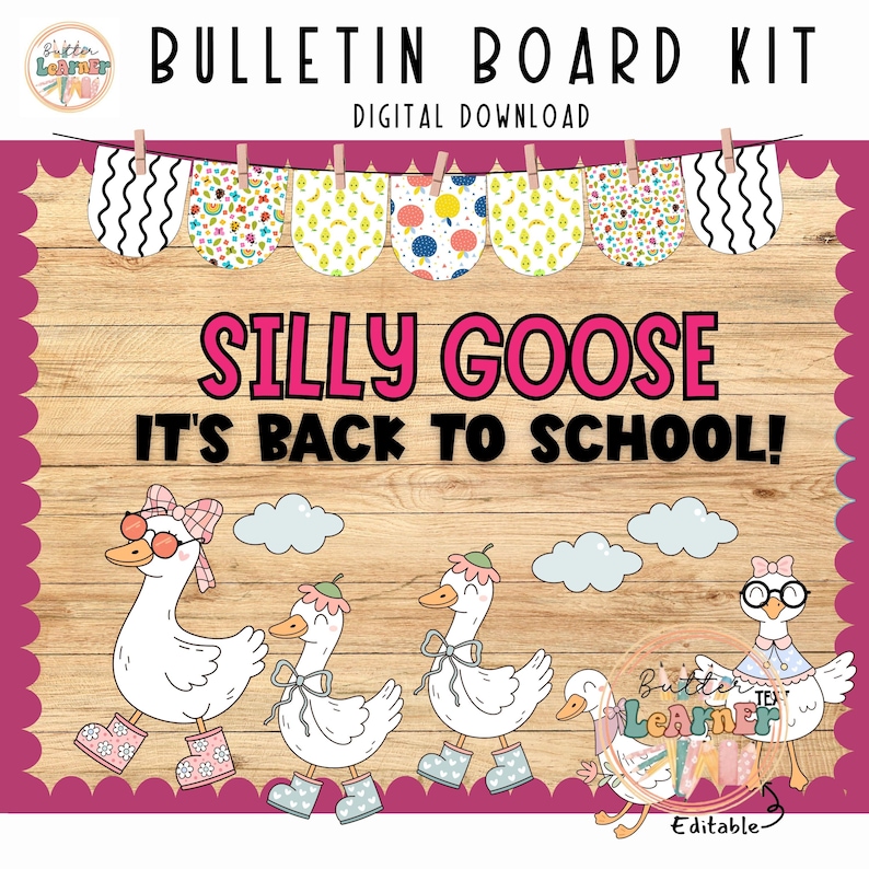 Back to School Bulletin Board Kit Silly Goose, Classroom Decor ...
