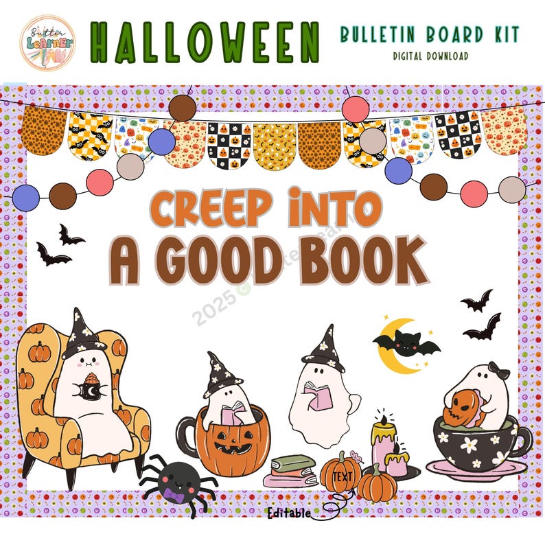 Halloween Bulletin Board Kit, Spooky Ghost Classroom Decor, Editable - Etsy