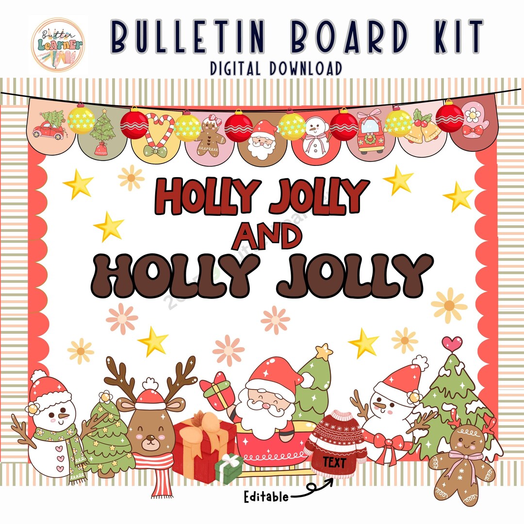 Groovy Christmas Bulletin Board Kit | Retro Holiday Classroom Decor ...
