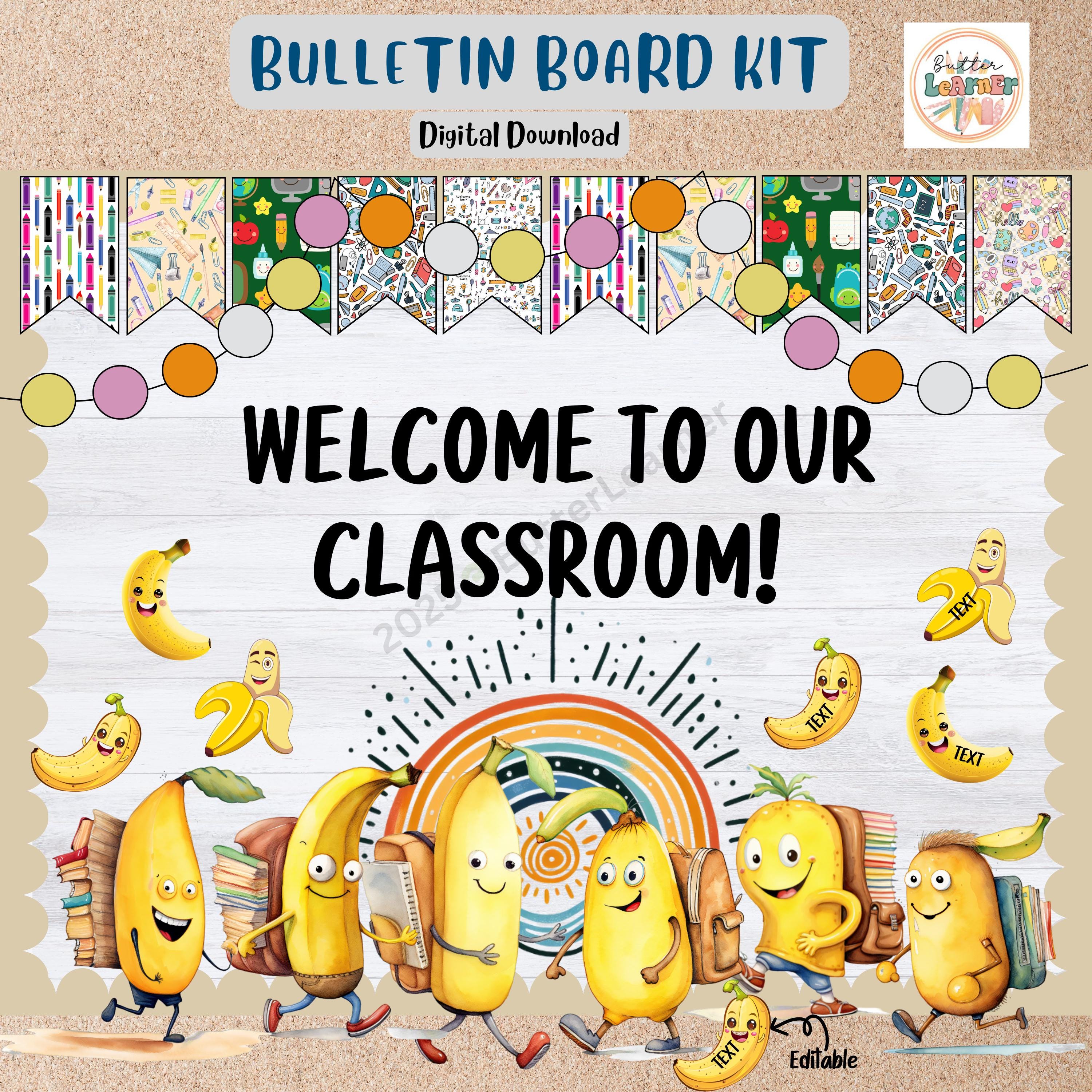 Welcome to Our Classroom Bulletin Board Kit, Bananas Themed, Classroom ...