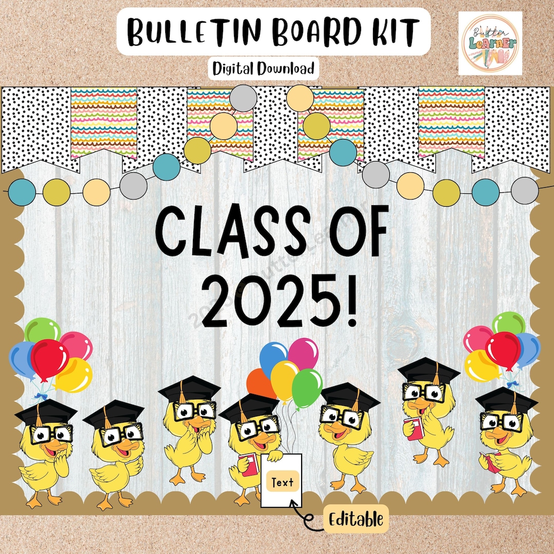 Graduating Baby Duck Bulletin Board Kit End of Year Graduation May and ...