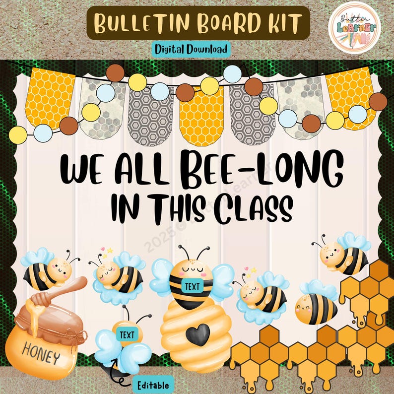 Spring Bulletin Board Kit We All Bee-long in This Class, Classroom Door ...
