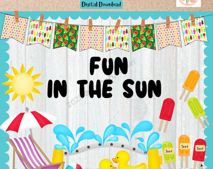 Summer Bulletin Board Kit Idea, May and June Door Decor and Display ...