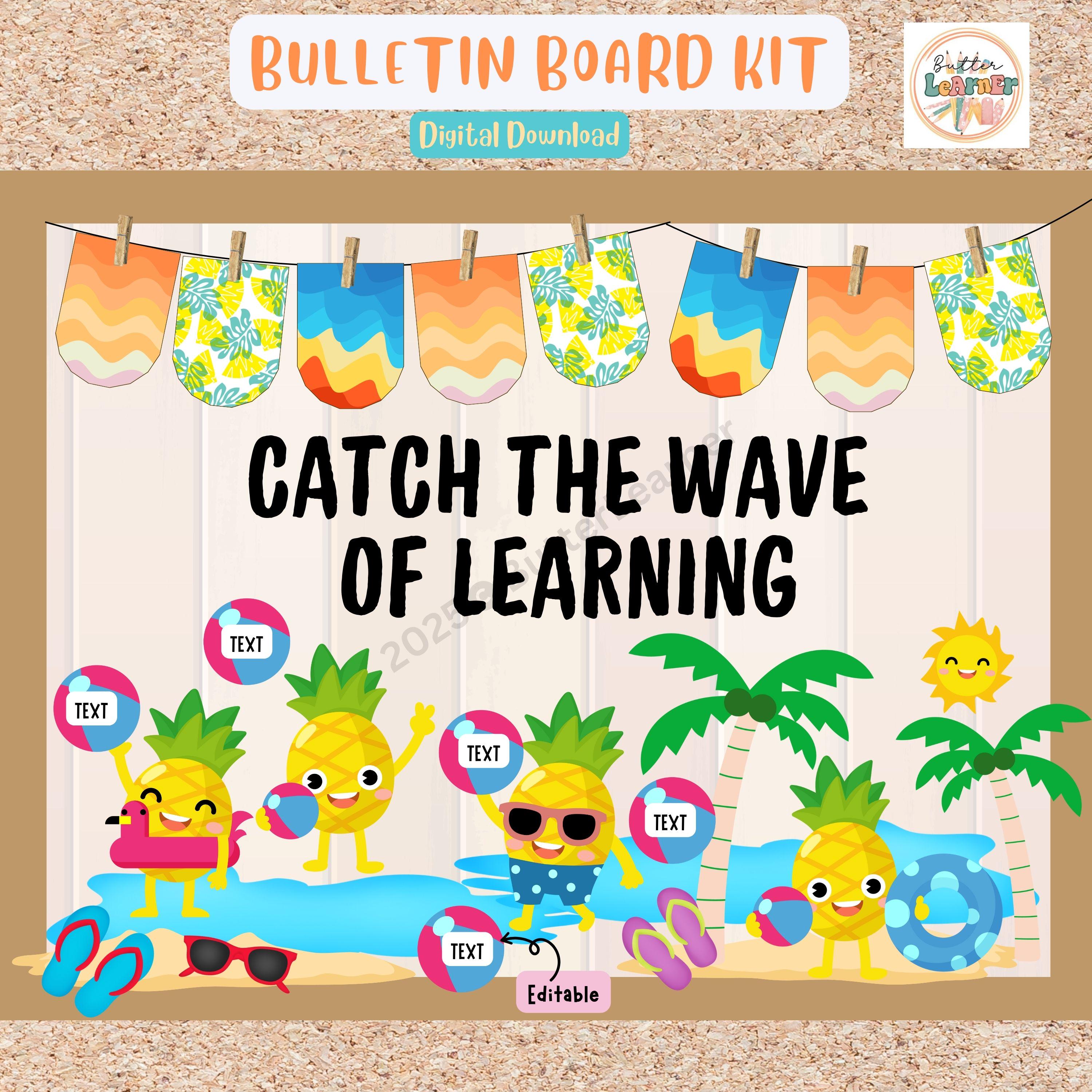 Catch A Wave Into Summer Bulletin Board Kit End of Year Classroom Door ...