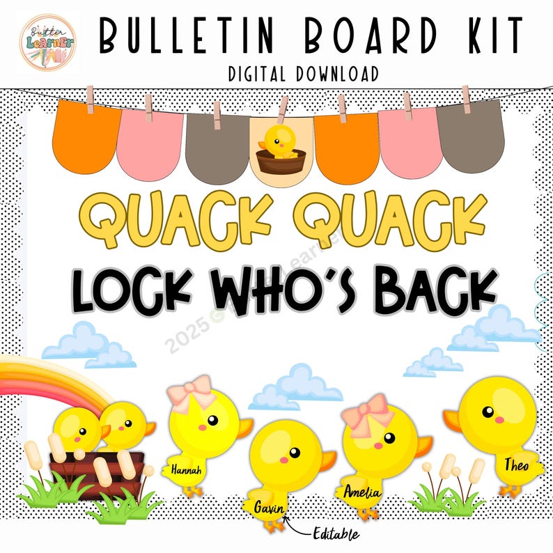 Back to School Bulletin Board Kit Quack Quack WELCOME BACK Classroom ...